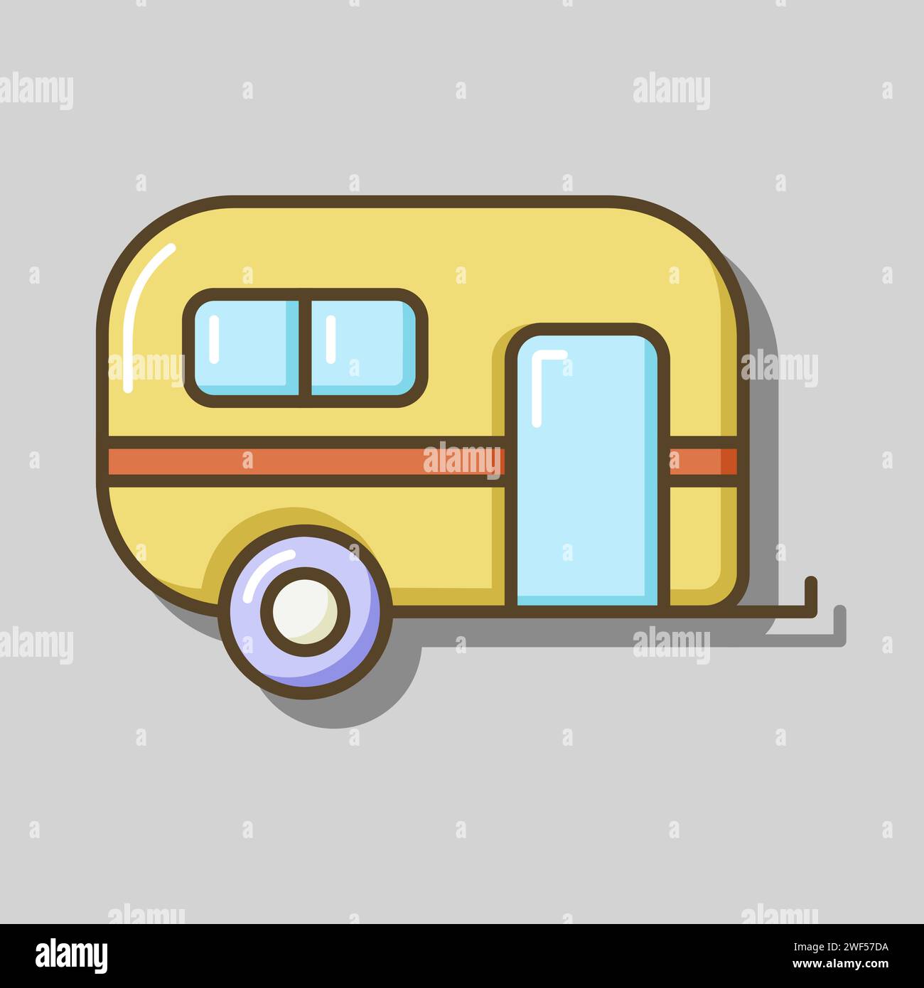 Caravan trailer vector isolated icon. Camping sign. Graph symbol for ...