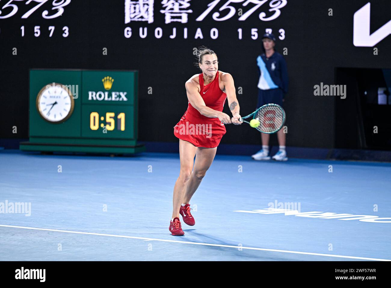 Paris, France. 27th Jan, 2024. Aryna Sabalenka during the Australian Open AO 2024 women's final ...