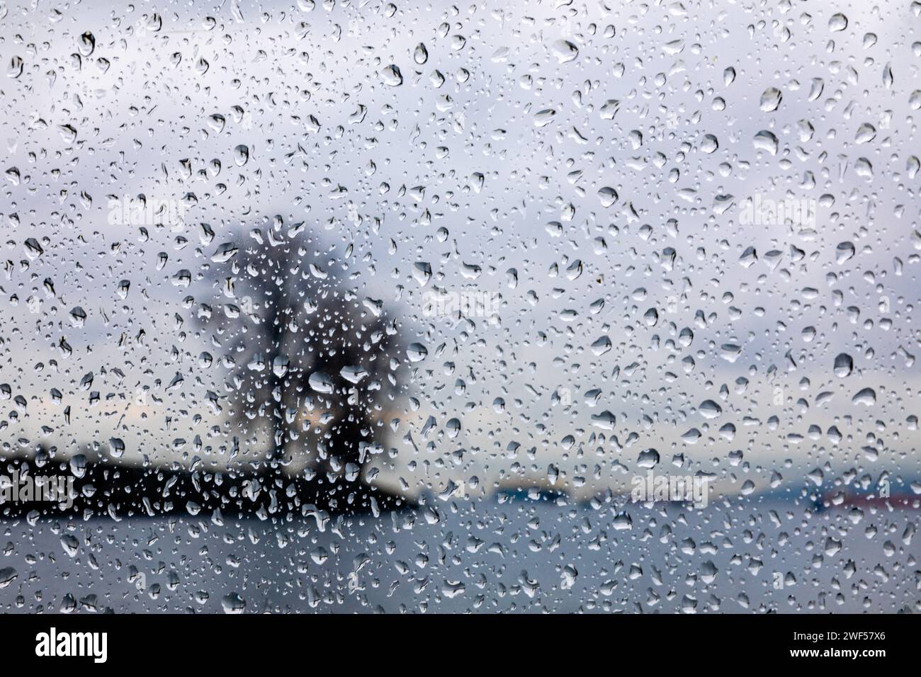 Rainy weather landscape through window hi-res stock photography and images - Alamy