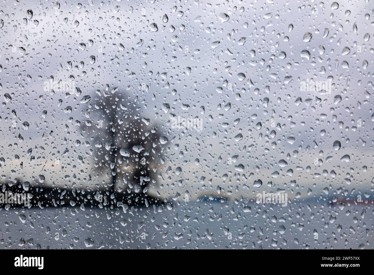 Rainy weather landscape through window hi-res stock photography and ...