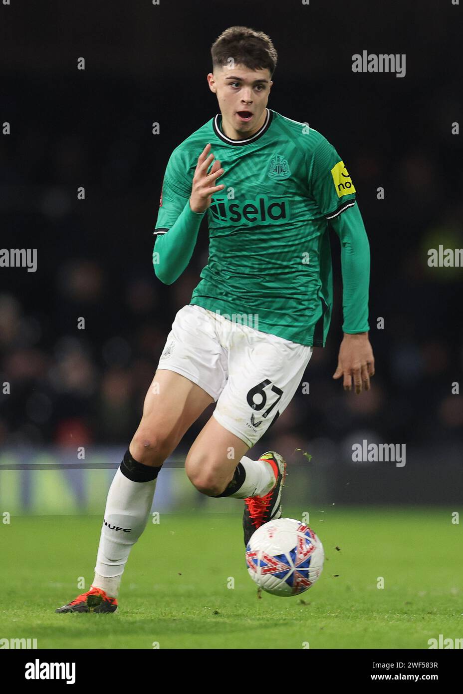London, UK. 27th Jan, 2024. Lewis Miley of Newcastle United during the ...