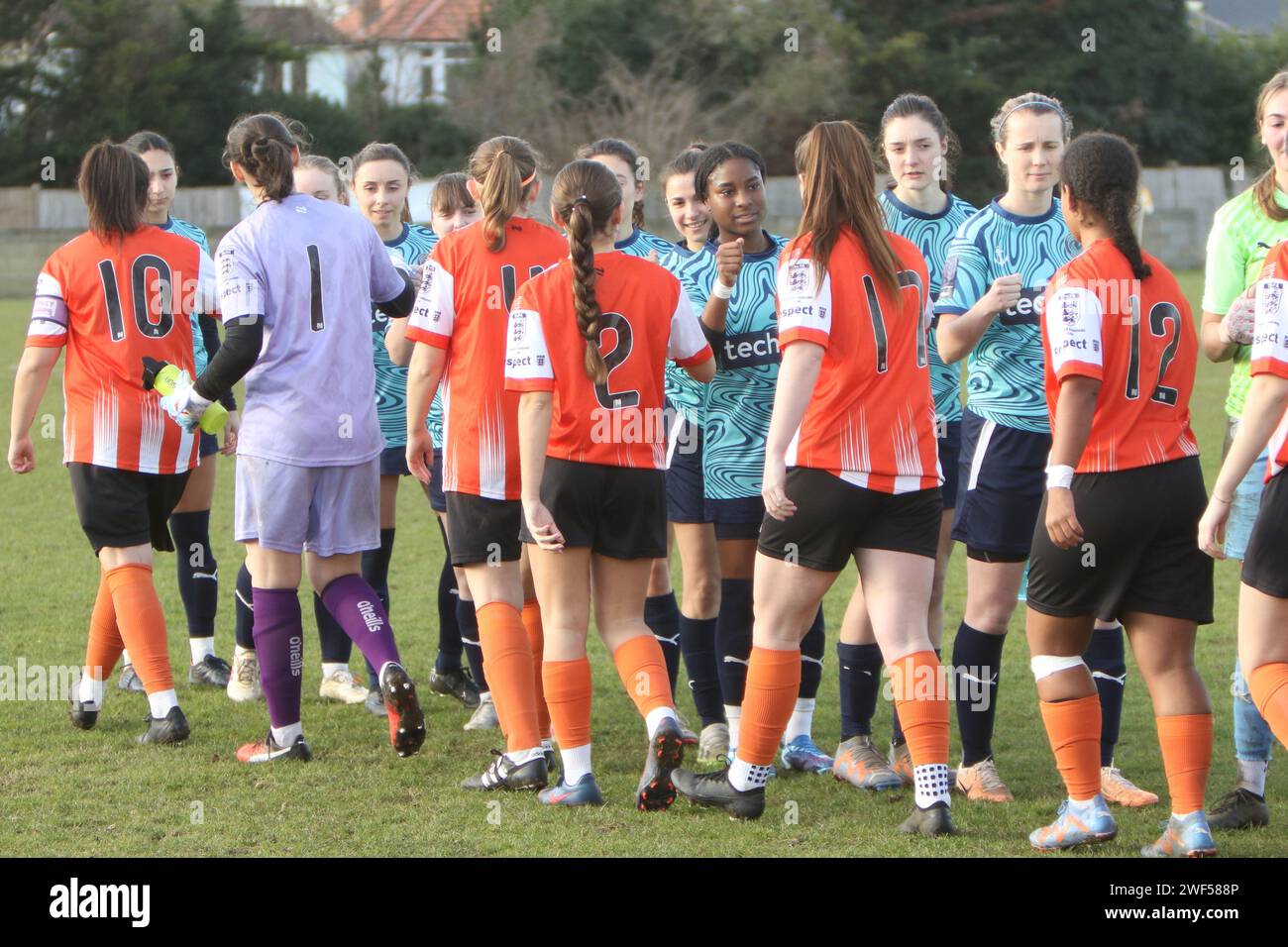 Respect handshakes before Ashford Town (Middx) Women FC v London ...