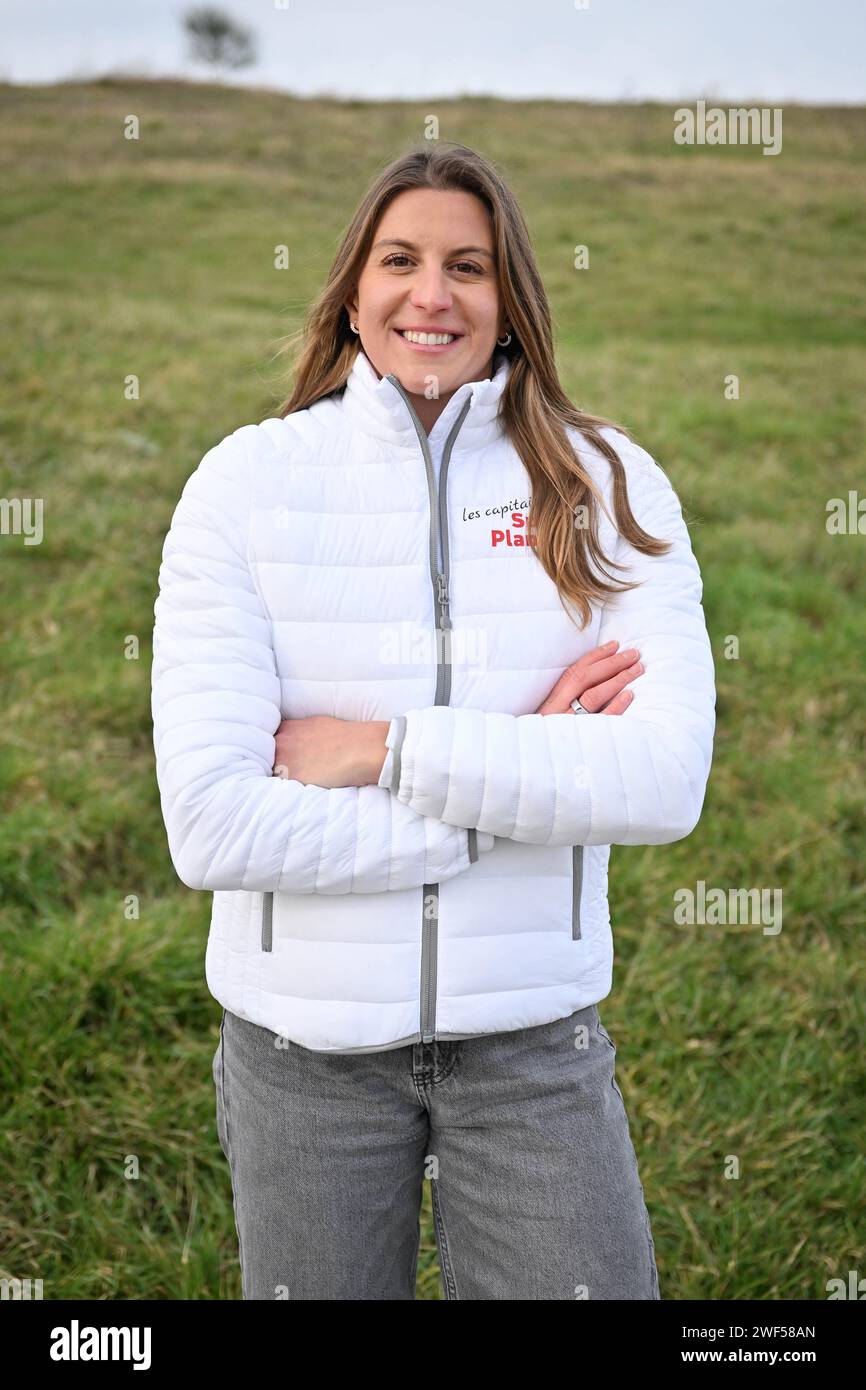 Portrait of Charlotte Bonnet, French swimmer during the symbolic ...