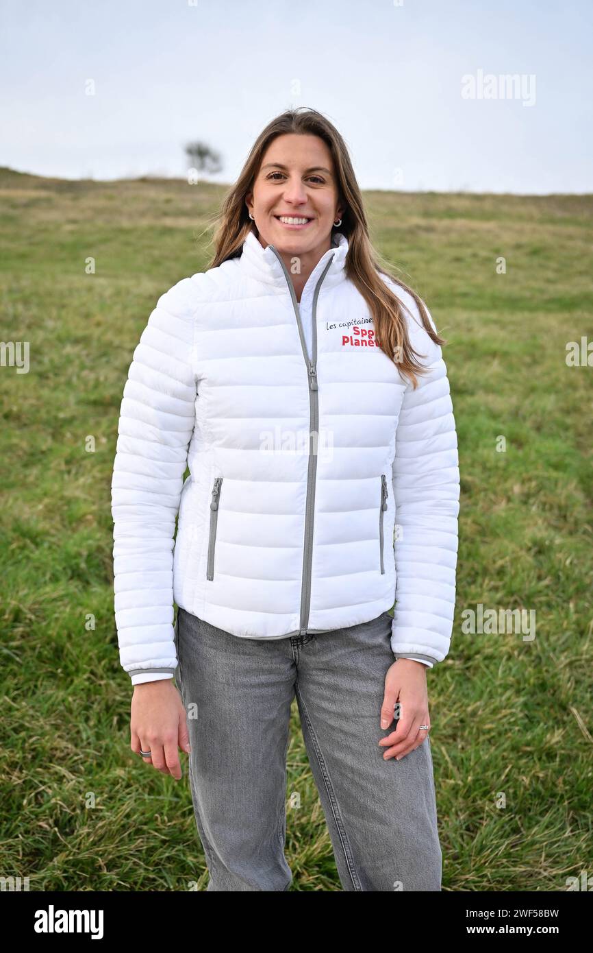 Portrait of Charlotte Bonnet, French swimmer during the symbolic ...