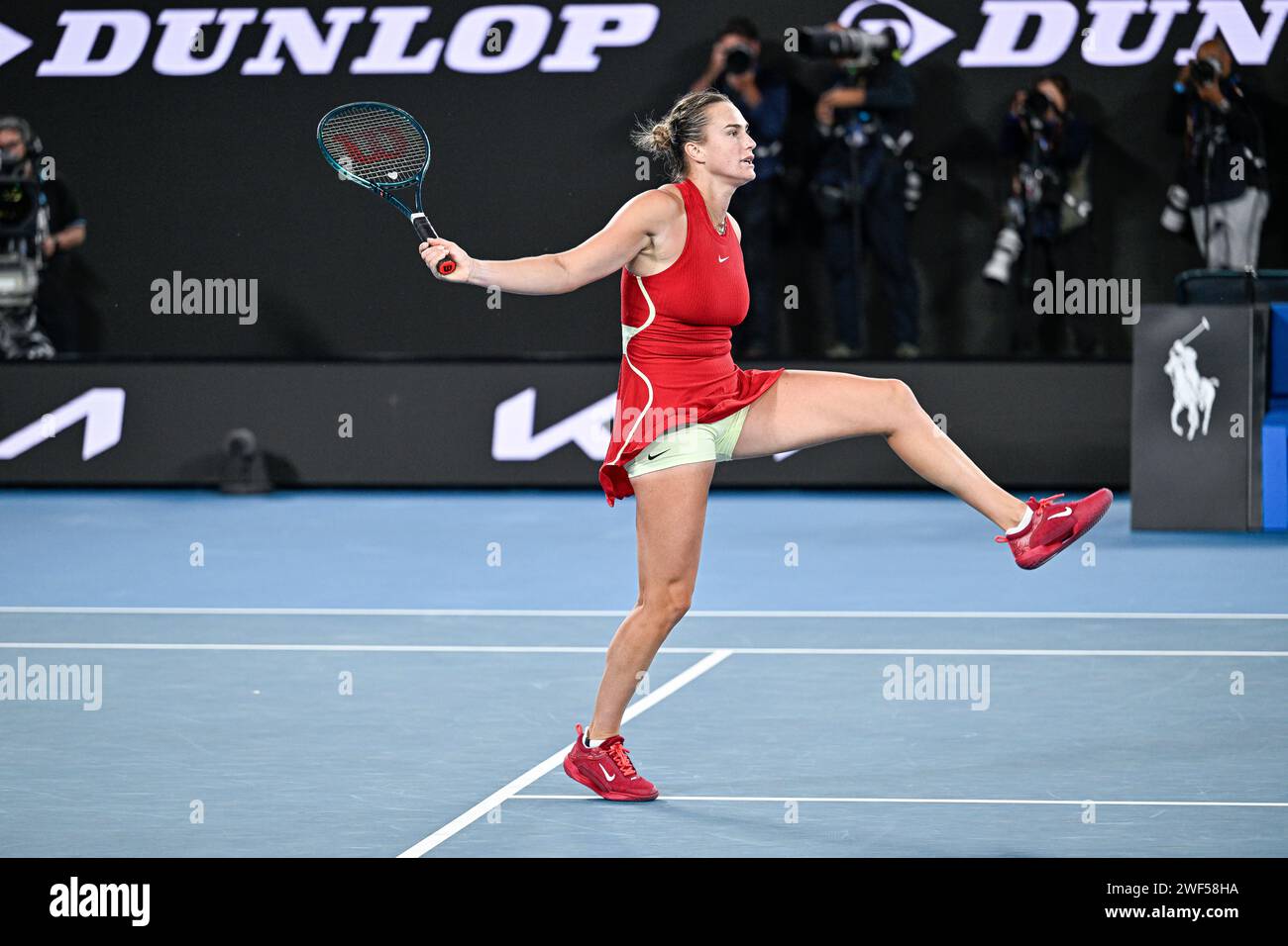Paris, France. 27th Jan, 2024. Aryna Sabalenka during the Australian Open AO 2024 women's final ...