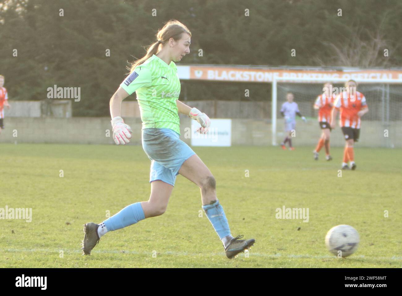Goalkeeper Tia Ginn of London Seaward, Ashford Town (Middx) Women FC v ...