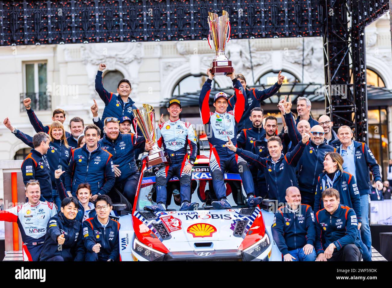 NEUVILLE Thierry, WYDAEGHE Martijn, Hyundai I20 Rally1, podium, portrait during the Rallye ...