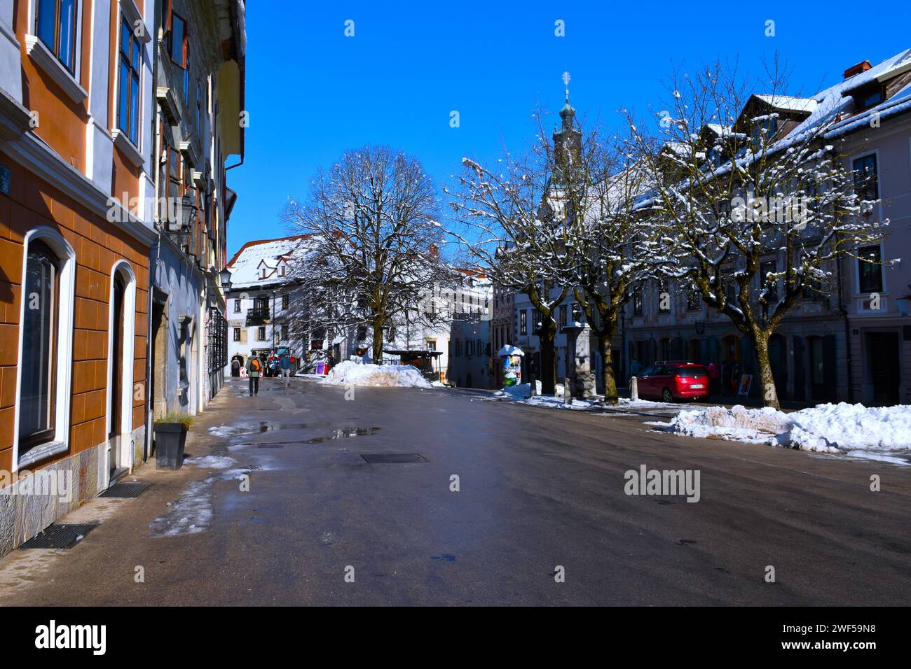 The old medieval town of skofja loka hi-res stock photography and ...