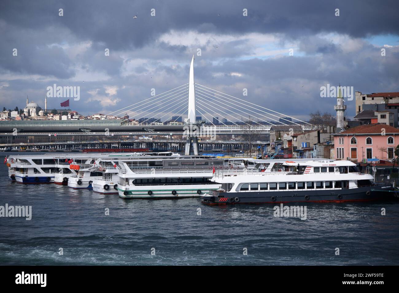 Istanbul, Turkey. 28th Jan, 2024. A view of the Bosporus Strait in ...