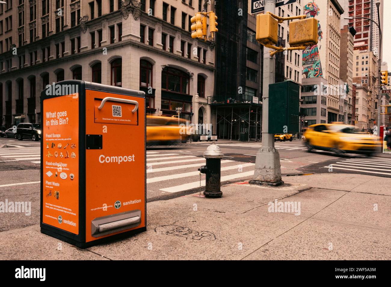 Manhattan, USA. 27th Jan, 2024. Compost drop-off bin is seen near Madison Square Park in ...