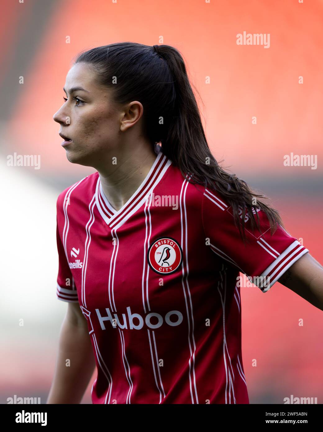 Bristol, UK. 28th January 2024. Ffion Morgan of Bristol City Women ...