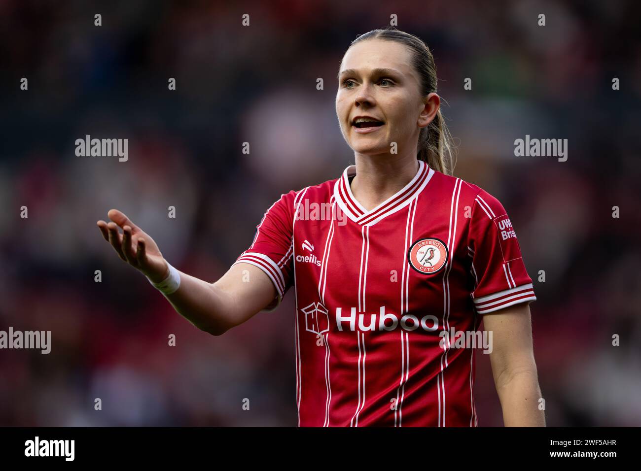 Bristol, UK. 28th January 2024. Amalie Thestrup of Bristol City Women ...