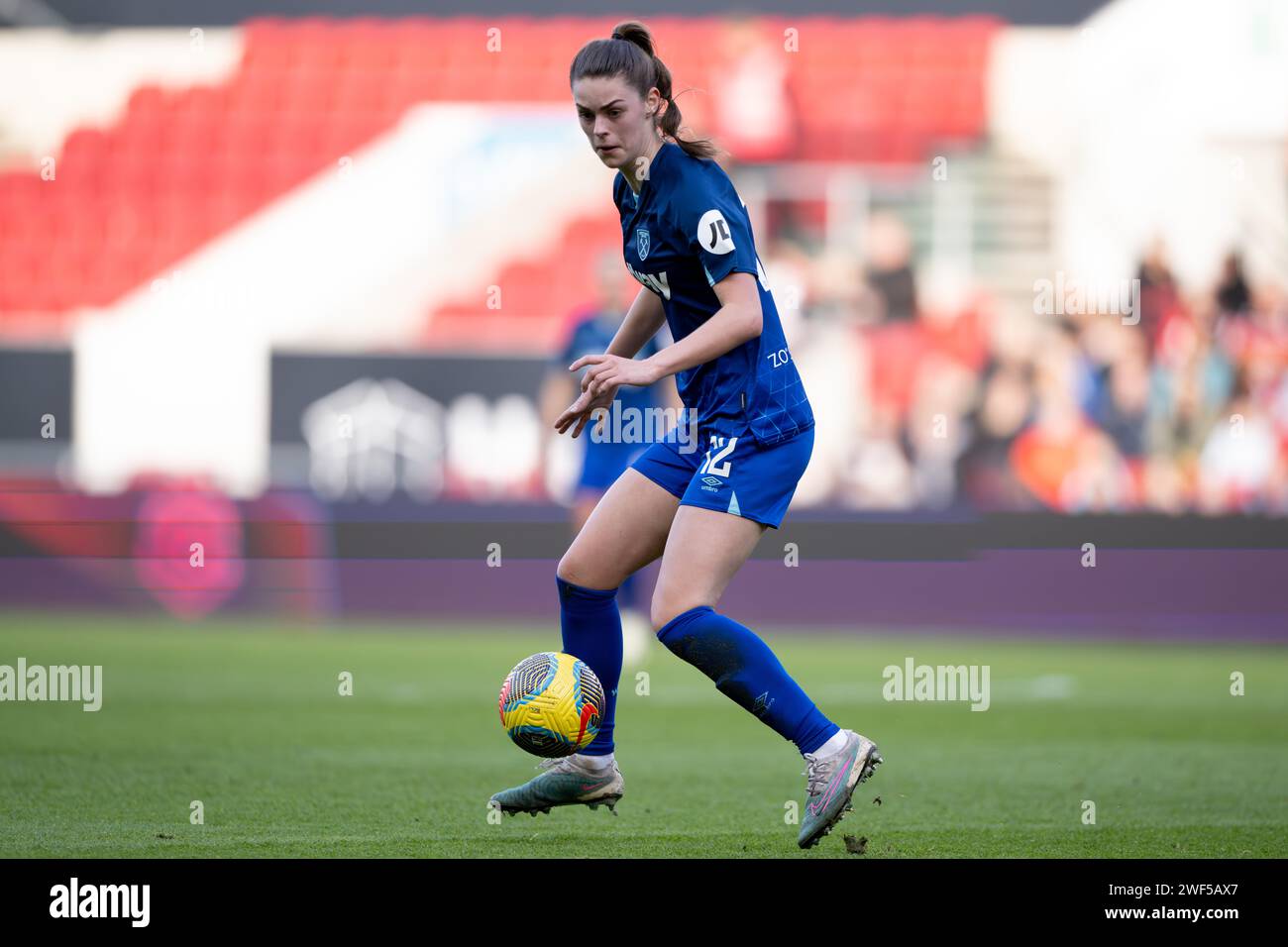 Bristol, UK. 28th January 2024. Emma Harries of West Ham United Women ...