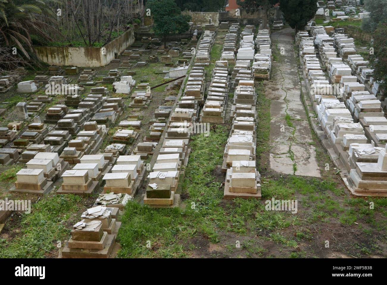 A view from above of the Jewish Cemetery, Beirut, Lebanon, January 28 ...