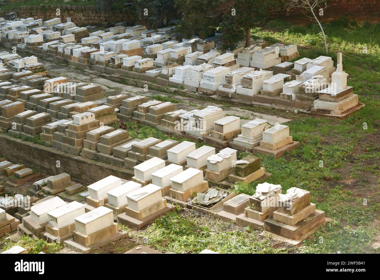 A view from above of the Jewish Cemetery, Beirut, Lebanon, January 27 ...