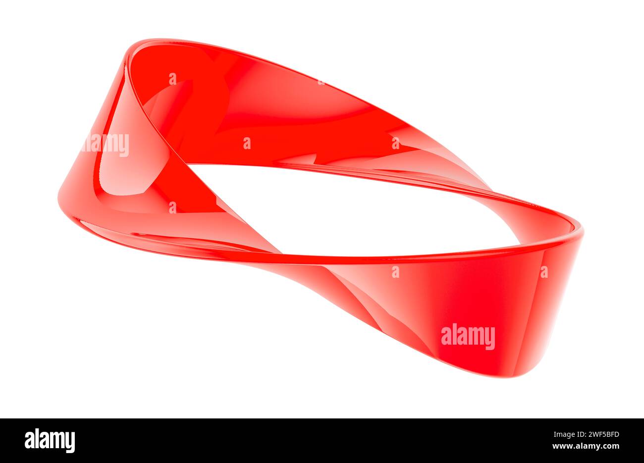 Red Moebius Strip, 3D rendering isolated on white background Stock ...