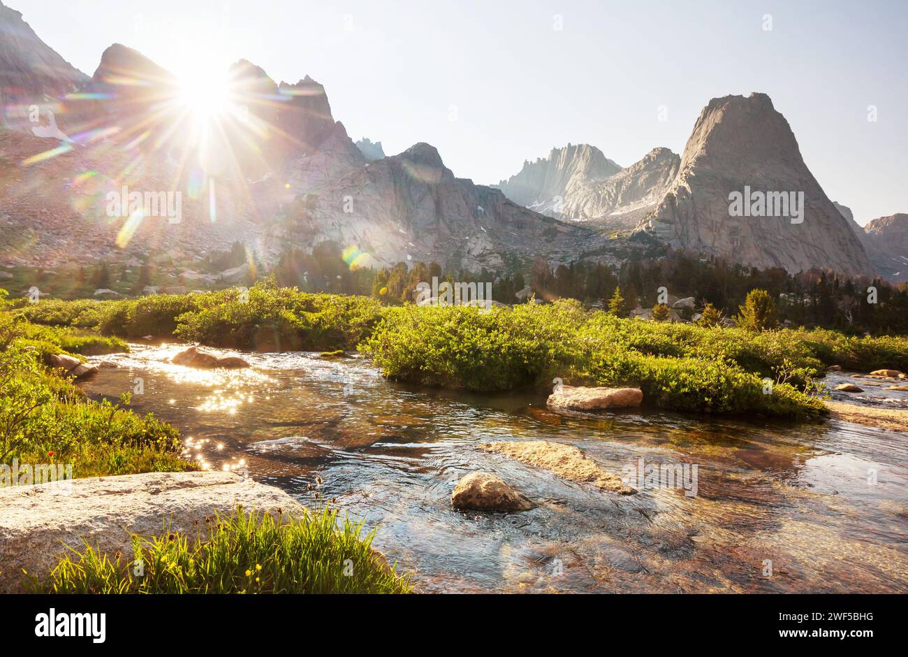 Beautiful mountain landscapes in Wind River Range in Wyoming, USA ...