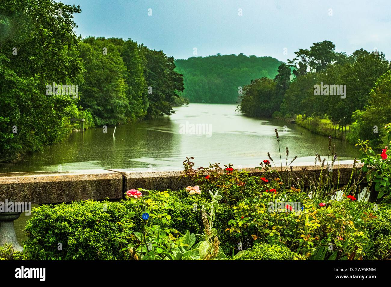 View of Broad river from Lake Lure Flowering Bridge at Lake Lure North ...