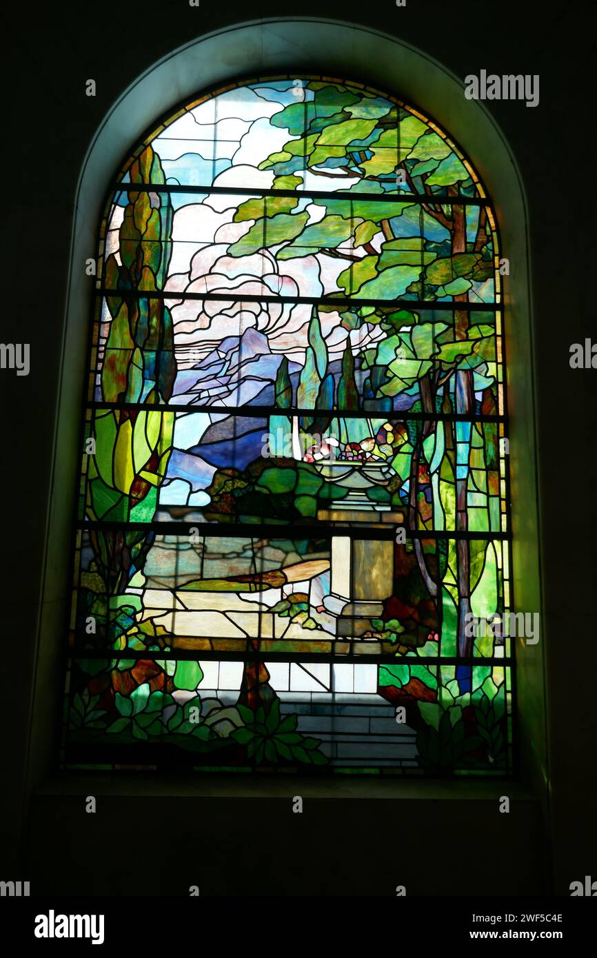 Los Angeles, California USA 27th January 2024 Stained Glass Window in ...