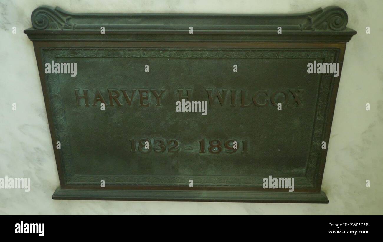 Los Angeles, California USA 27th January 2024 Harvey Wilcox Grave in ...