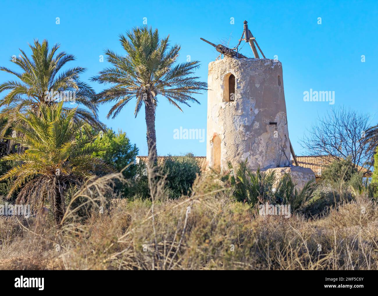 An ancient Spanish water works using wind power to pump water fallen ...