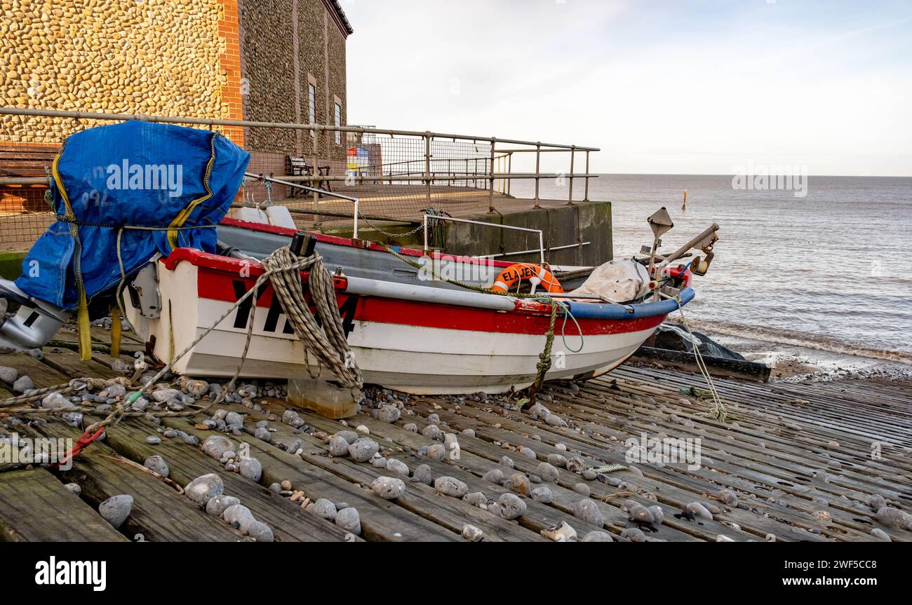 Sheringham, Norfolk, UK – January 27 2024. Traditional crab fishing ...