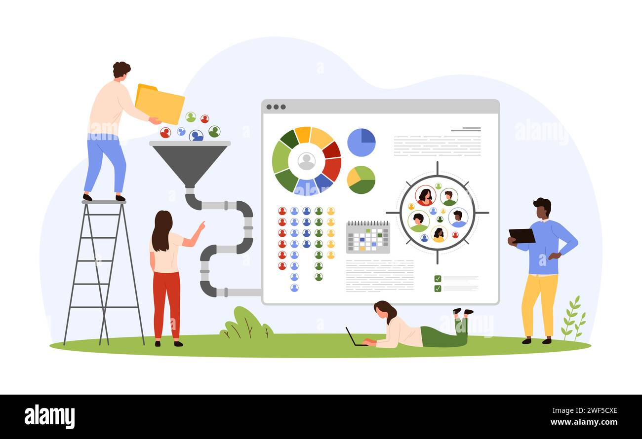 Sociology analysis, data processing. Tiny people convert user information into charts using ...