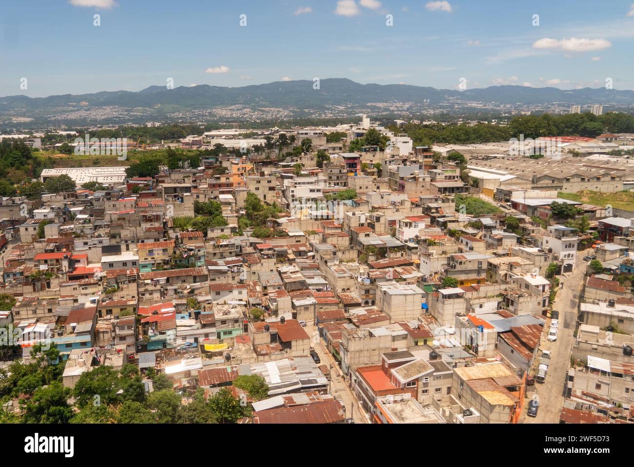 View of Poor neiborhood while landing on Panama city Stock Photo - Alamy