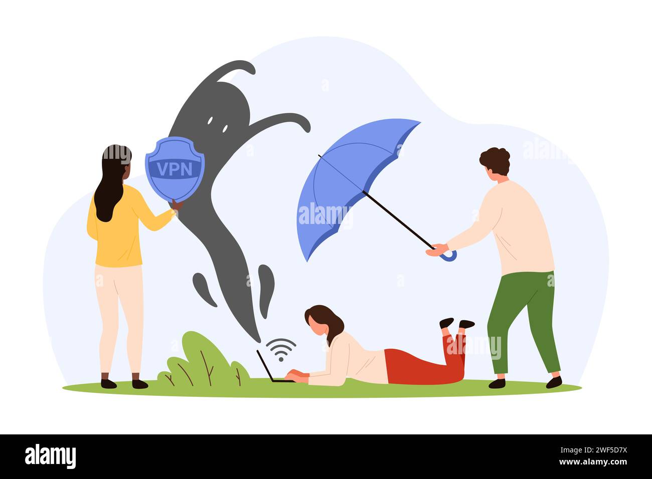 Privacy protection when using VPN internet connection, secure software ...
