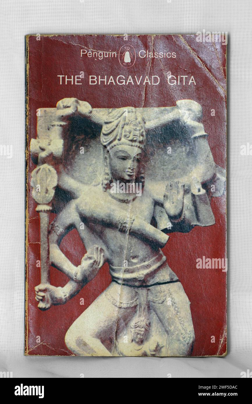 The Bhagavad Gita. Book cover on light / white background Stock Photo ...