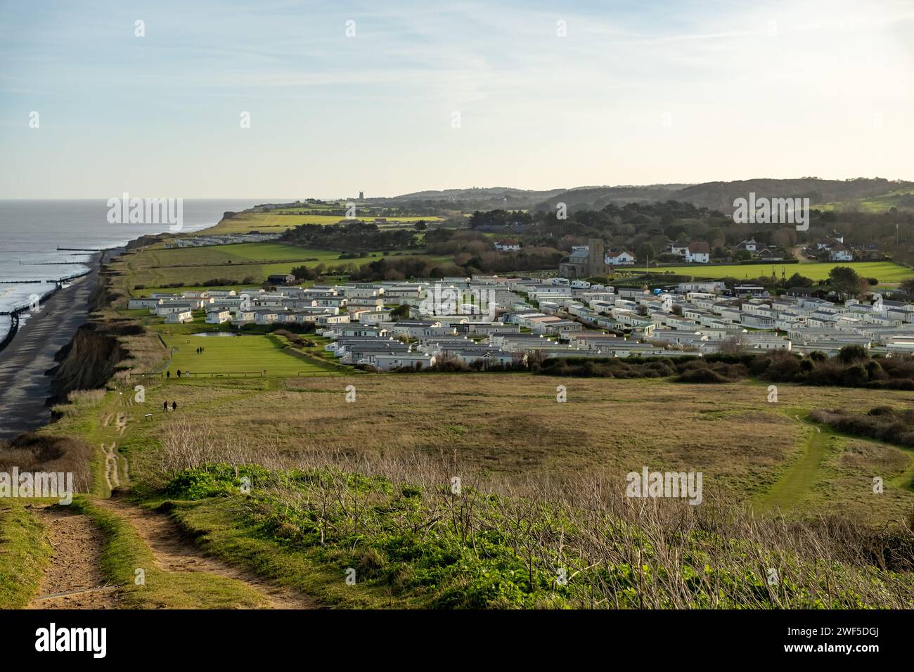 Sheringham, Norfolk, UK – January 27 2024. Walking the North Norfolk ...