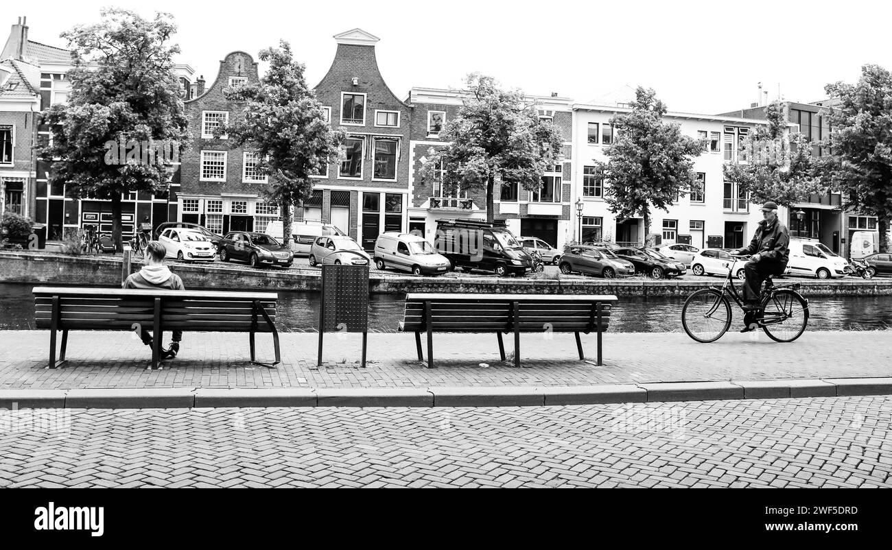 Urban scene of a canal with typical Dutch architecture Stock Photo - Alamy