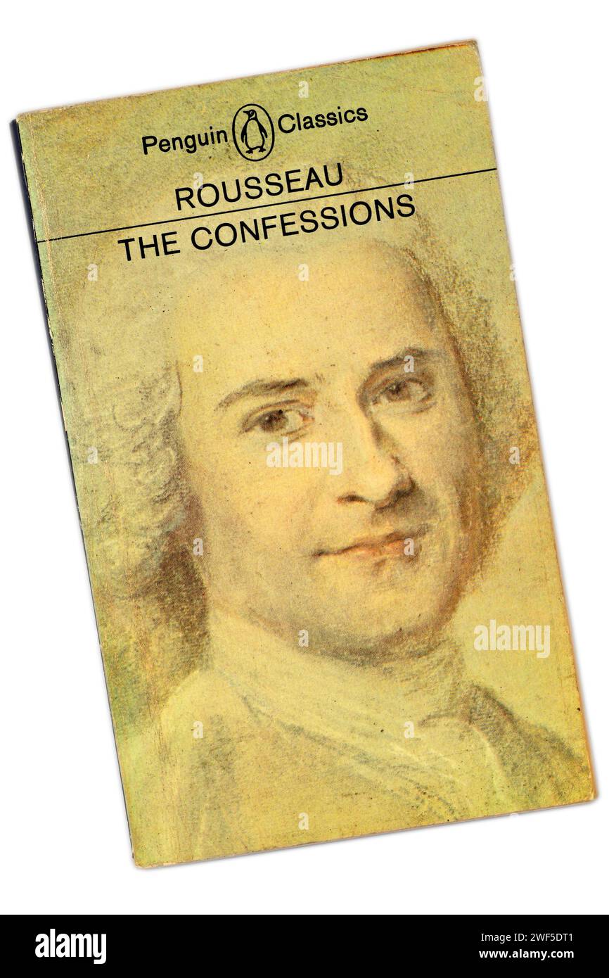 The Confessions by Jean-Jacques Rousseau. Book cover on light / white ...