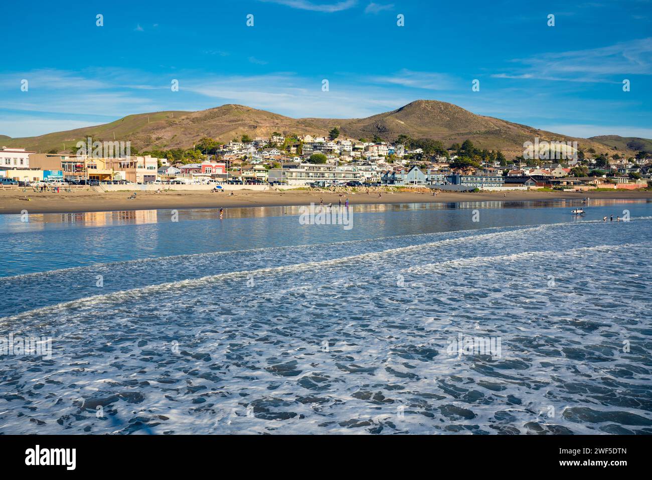 Cayucos State Beach is right on the waterfront in the town of Cayucos ...