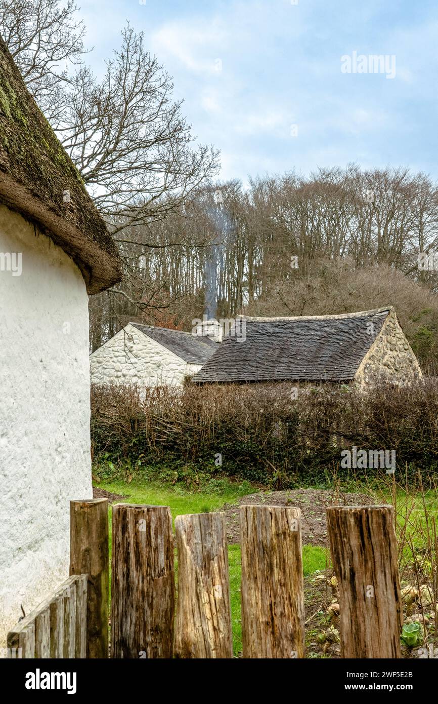 Historical building reconstructed at the St Fagans outdoor museum of ...