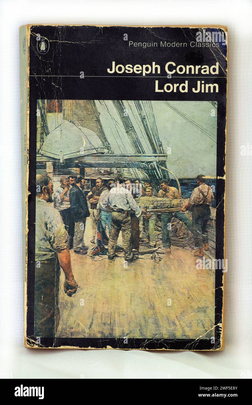 Lord Jim by Joseph Conrad. Book cover on light / white background Stock ...