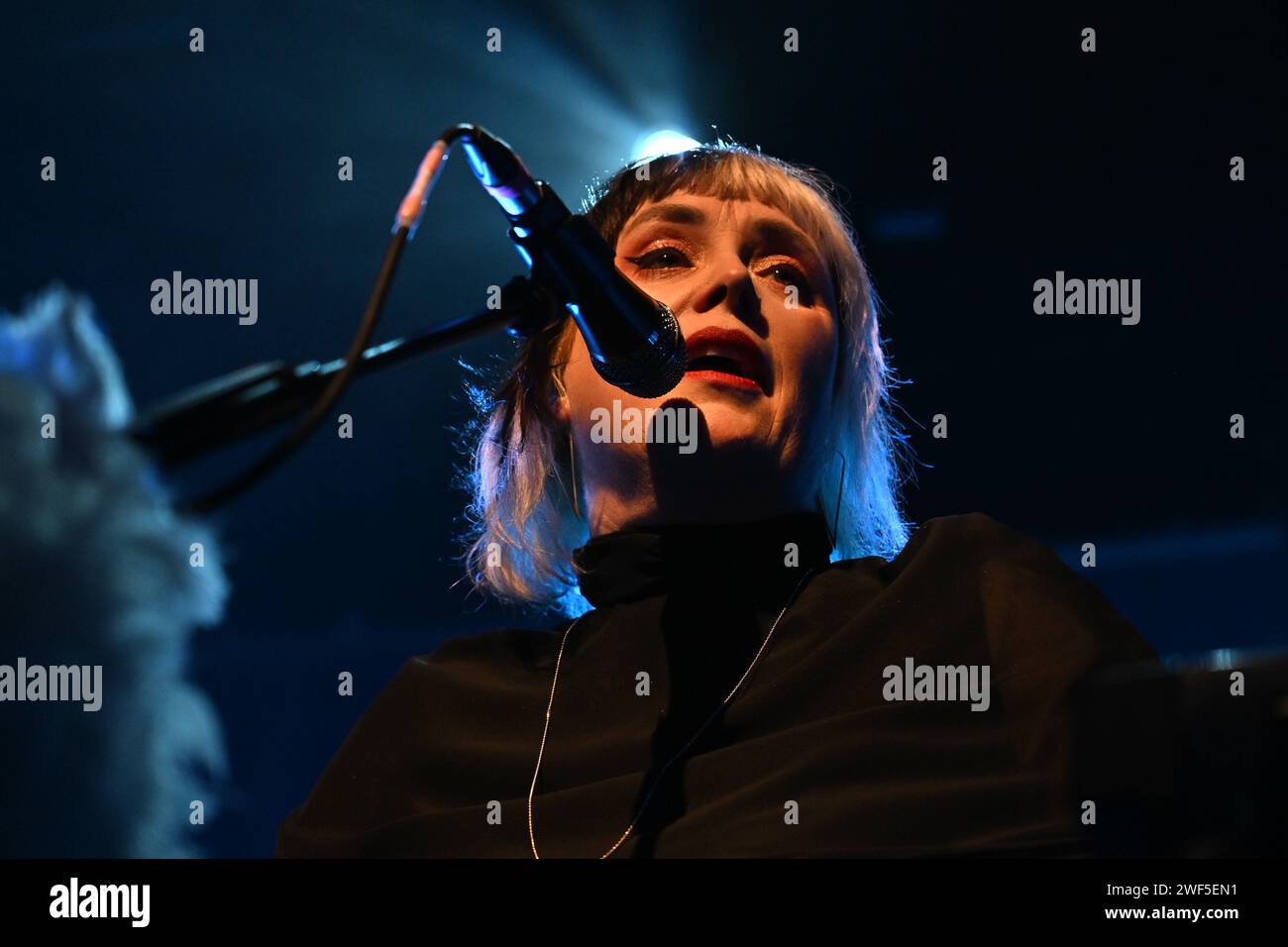 Archa Theatre, Prague. 28th Jan, 2024. Singer and musician Rachel ...