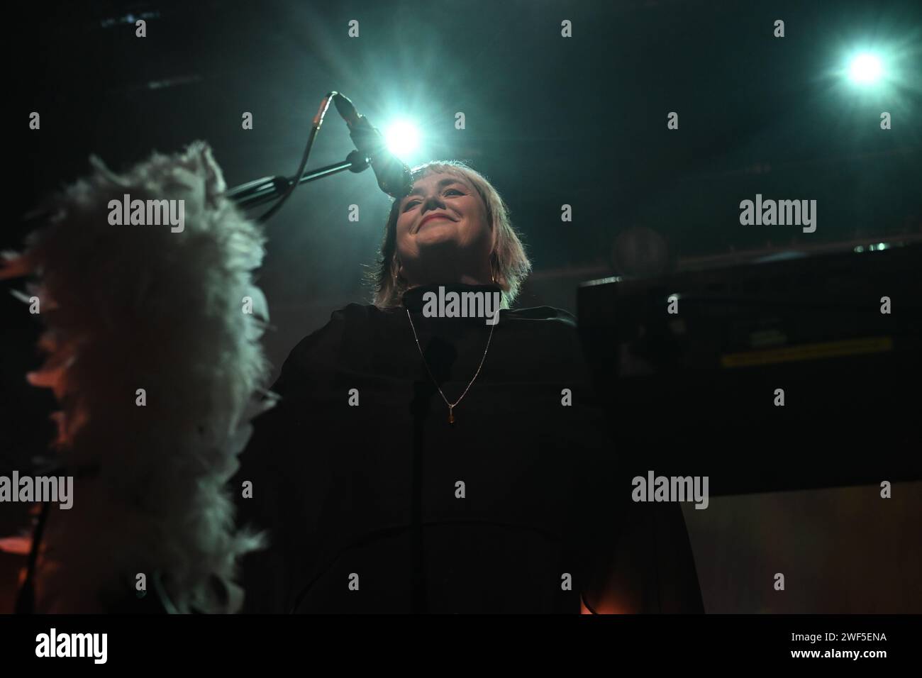 Archa Theatre, Prague. 28th Jan, 2024. Singer and musician Rachel ...
