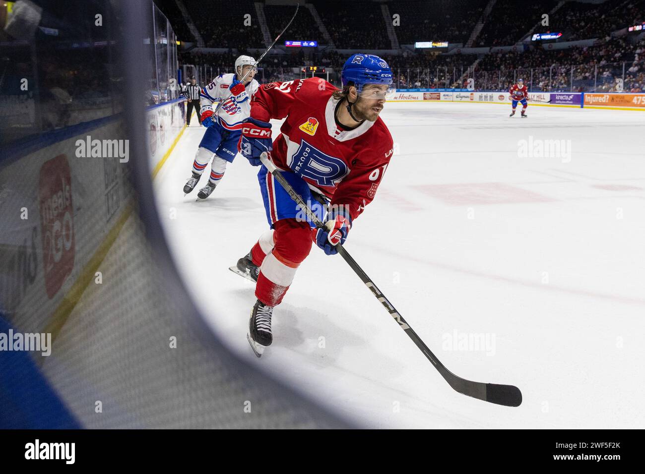 January 27th, 2024: Laval Rocket forward Philippe Maillet (61) skates ...