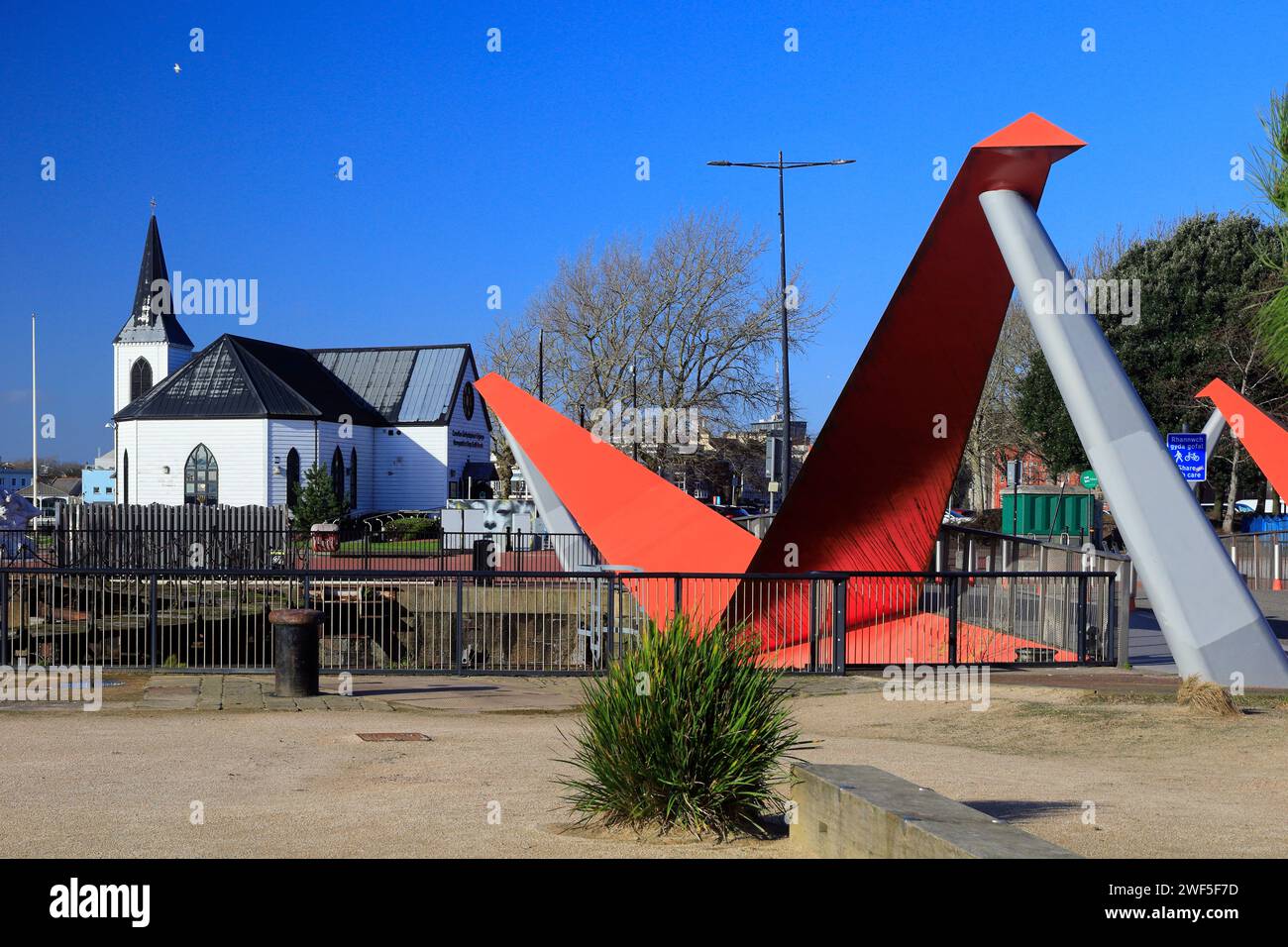 The Norwegian Church and bridge, Cardiff Bay and Barrage. January 2024 ...