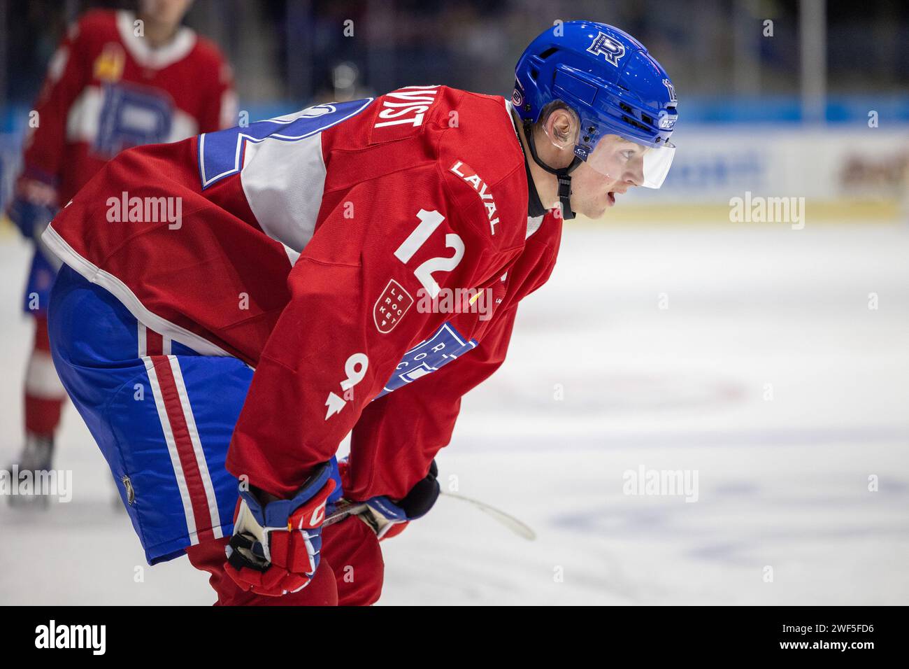 January 27th, 2024: Laval Rocket forward Filip Cederqvist (12) skates ...