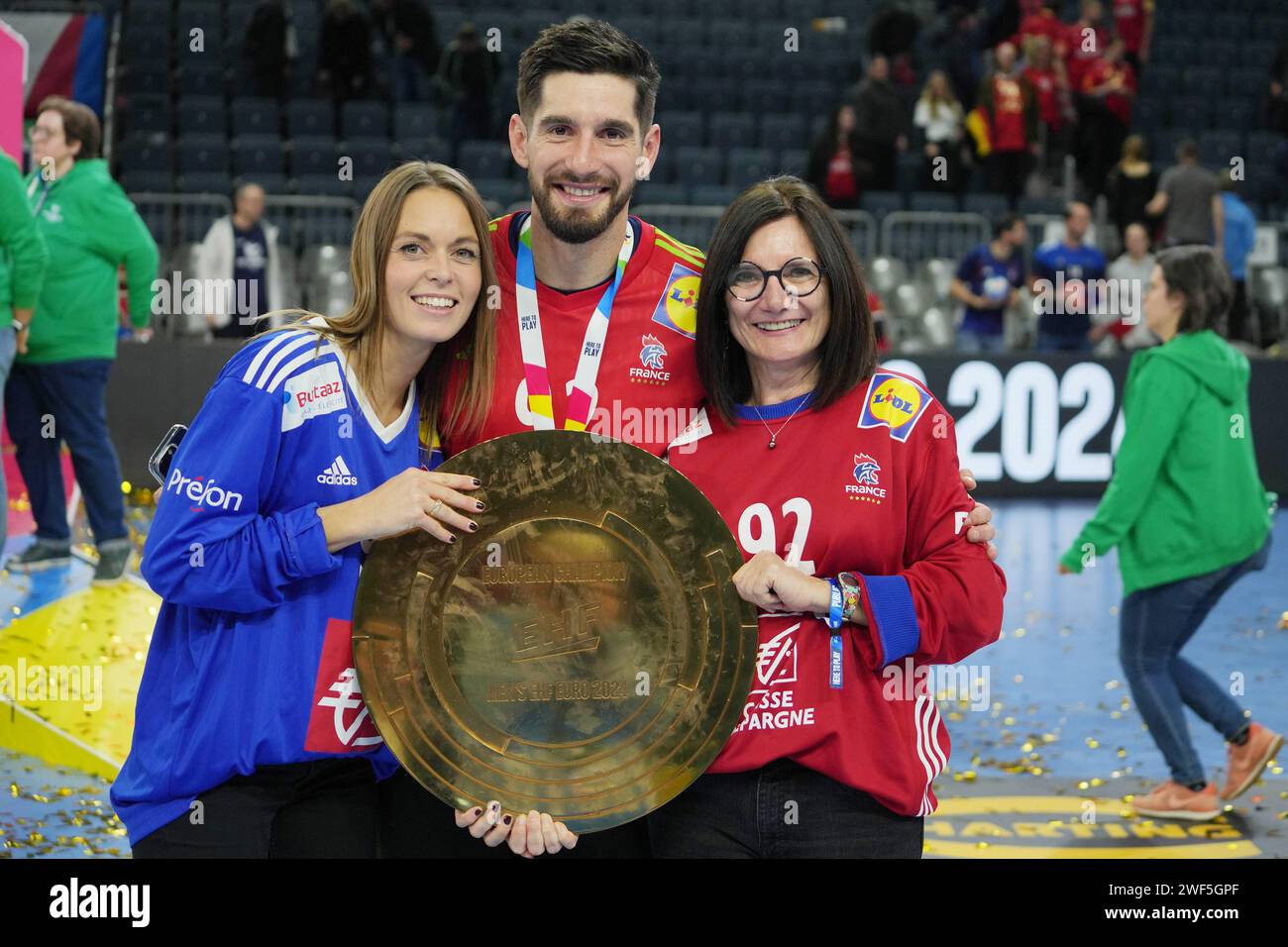 Remi Desbonnet of France celebrates after winning the Men's EHF Euro ...