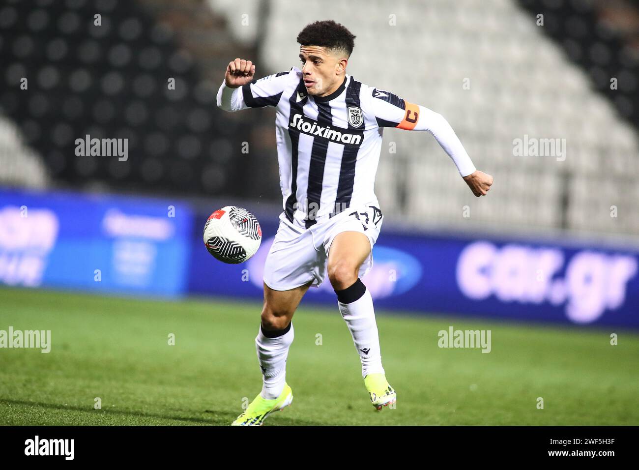 Thessaloniki, Greece. 28th Jan, 2024. PAOK's Taison in action during a ...