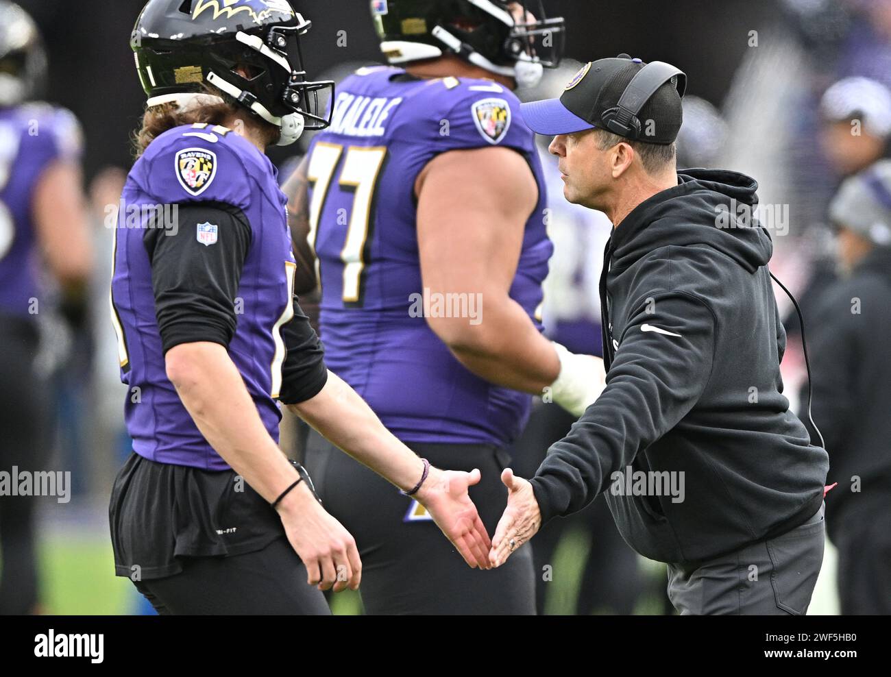 Baltimore, United States. 28th Jan, 2024. Baltimore Ravens head coach ...