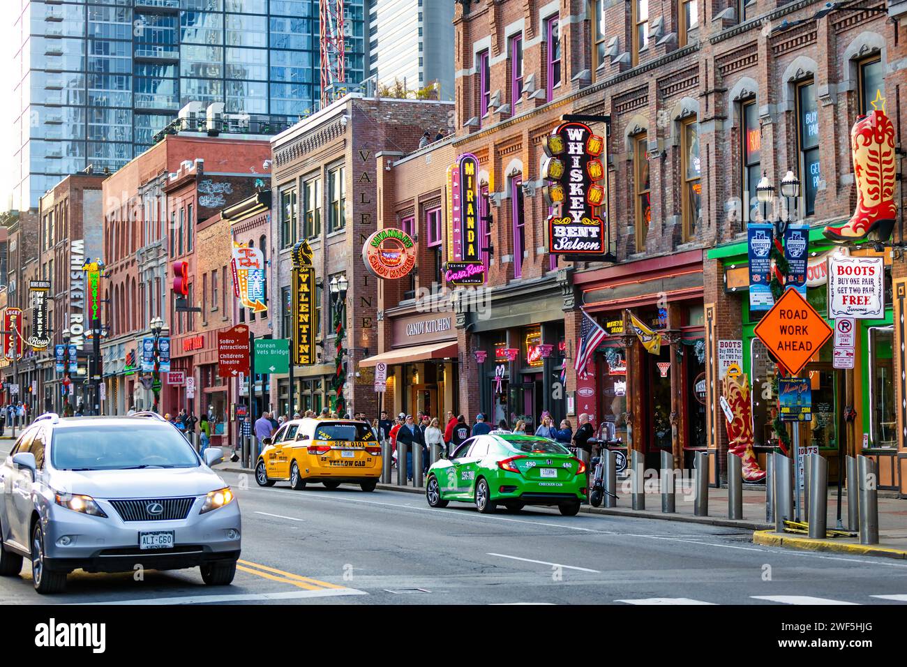 Nashville, TN, USA - 12-24-2023: Famous Neon signs of blues clubs on ...