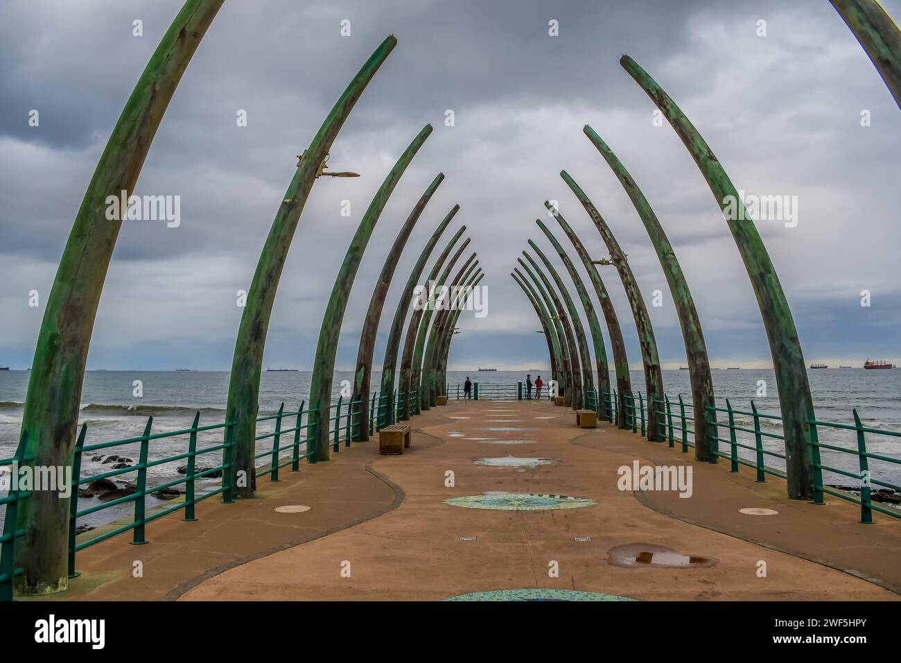 Umhlanga whalebone pier seascape in Umhlanga rocks Durban north Stock ...