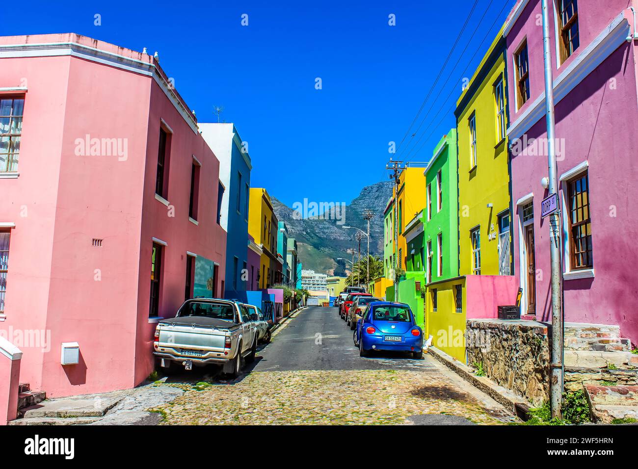Colorful streets of Bo-Kaap a cape malay colony in Cape Town South ...