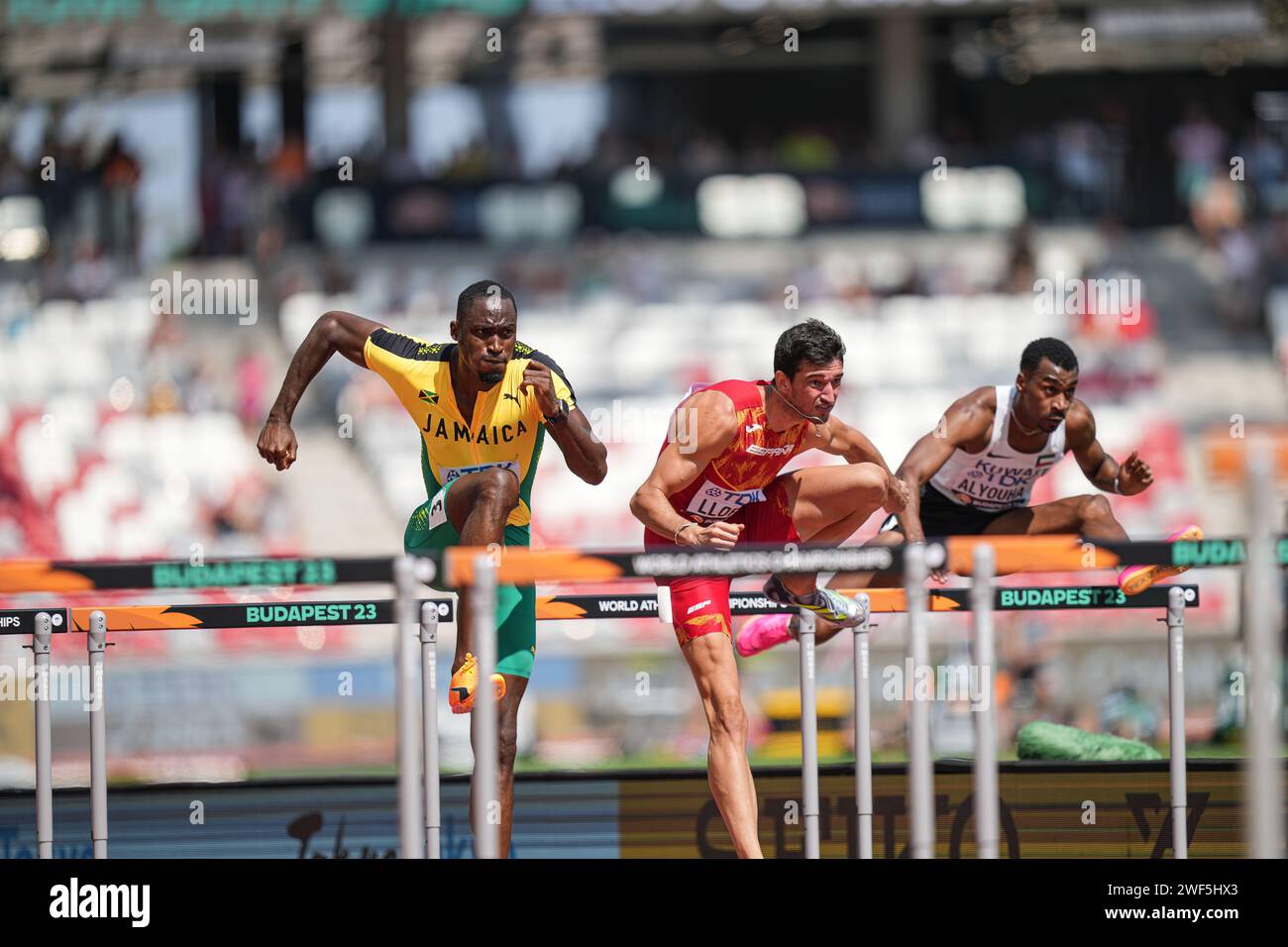Hansle PARCHMENT participating in the 110 meters hurdles at the World ...