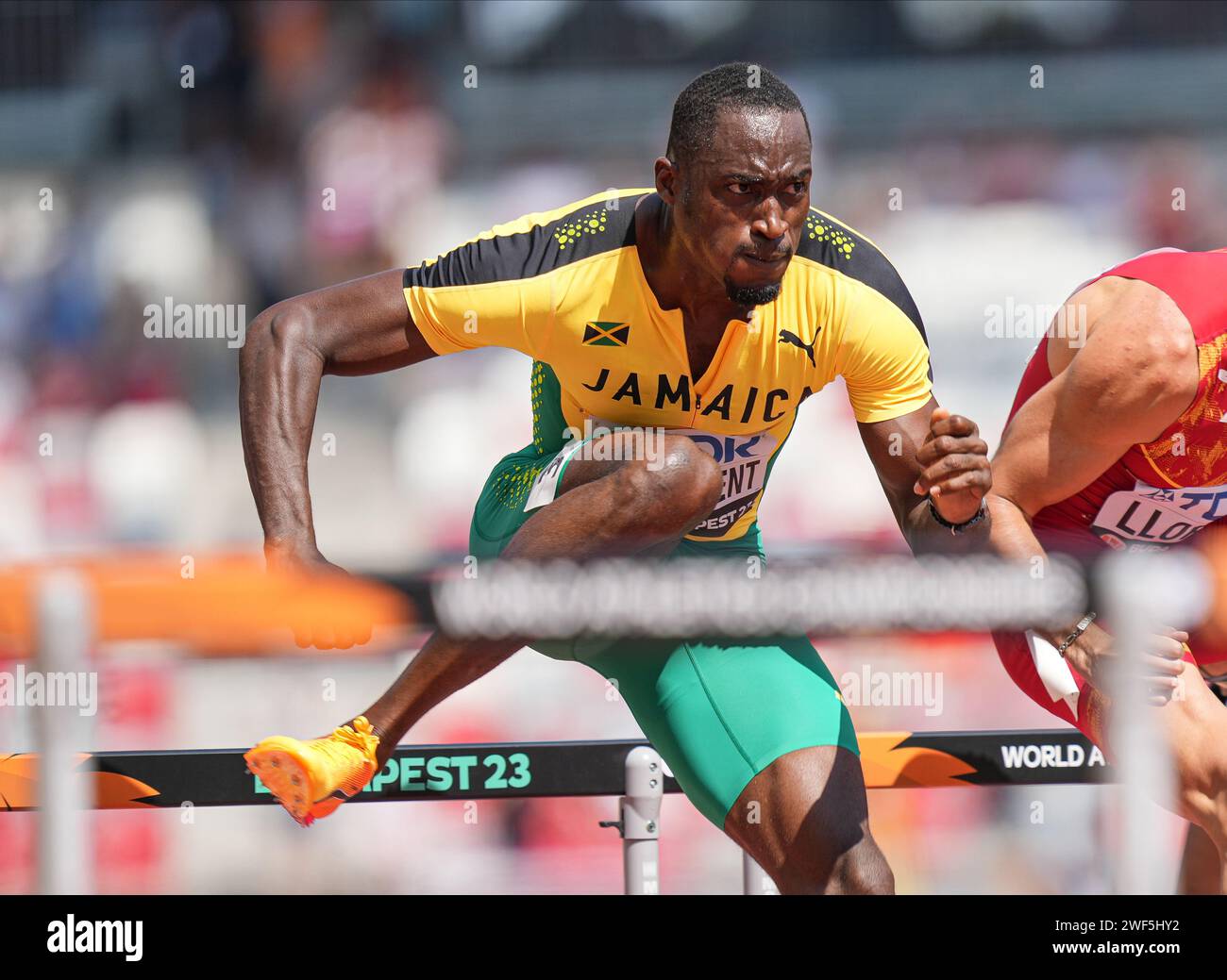 Hansle PARCHMENT participating in the 110 meters hurdles at the World ...