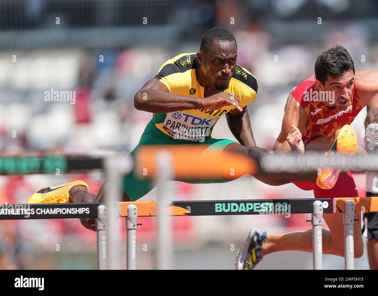 Hansle PARCHMENT participating in the 110 meters hurdles at the World ...